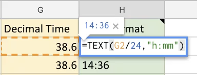 Convert Time from Hour & Minute Format to Decimal using Excel
