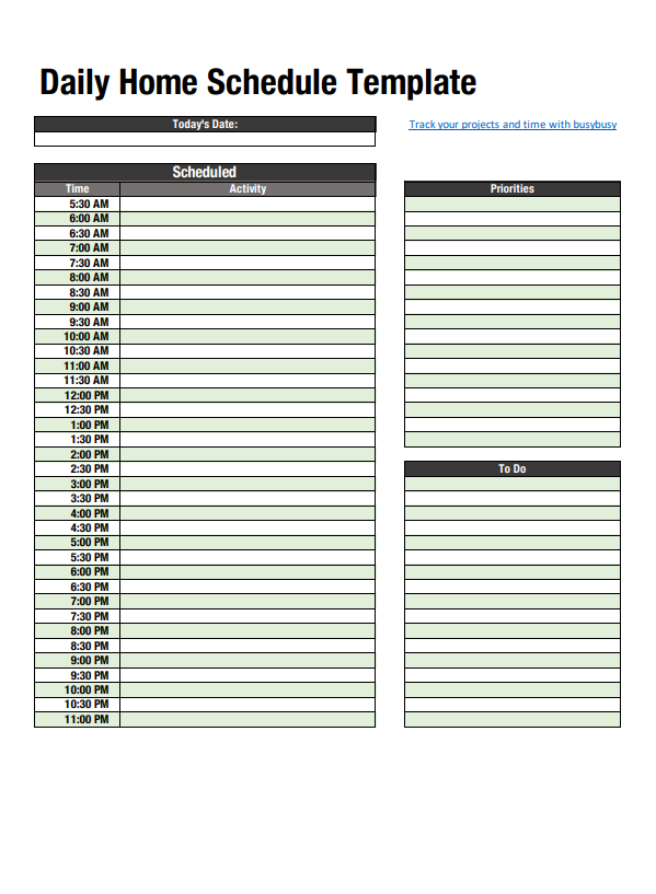 Scheduling Templates | Weekly Schedule Templates & More